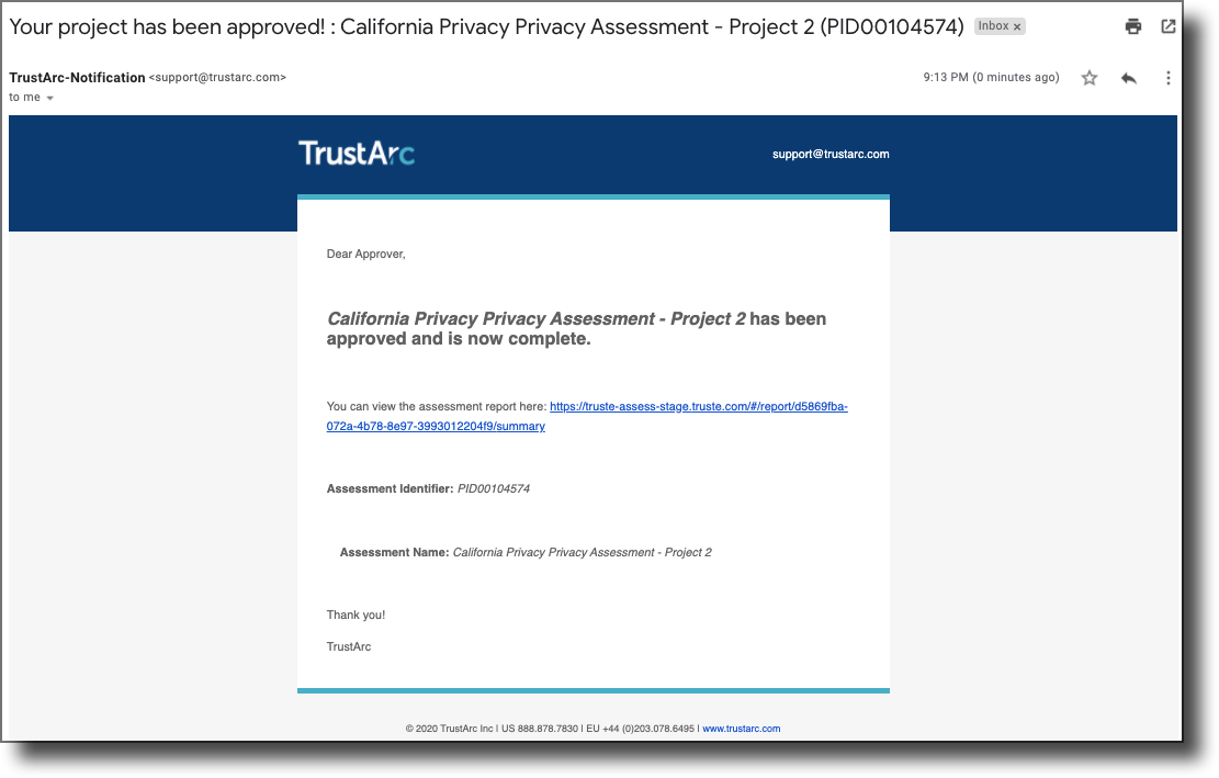 Customizing Automated Emails (Assessment Manager) – TrustArc Help Center
