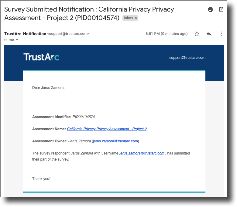 Customizing Automated Emails (Assessment Manager) – TrustArc Help Center