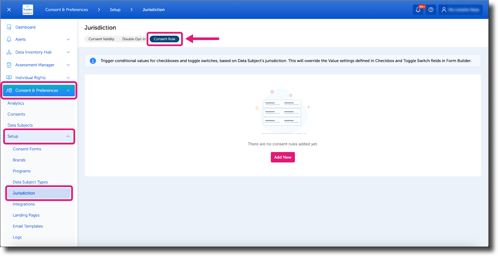 Set Up Consent Rule – TrustArc Help Center