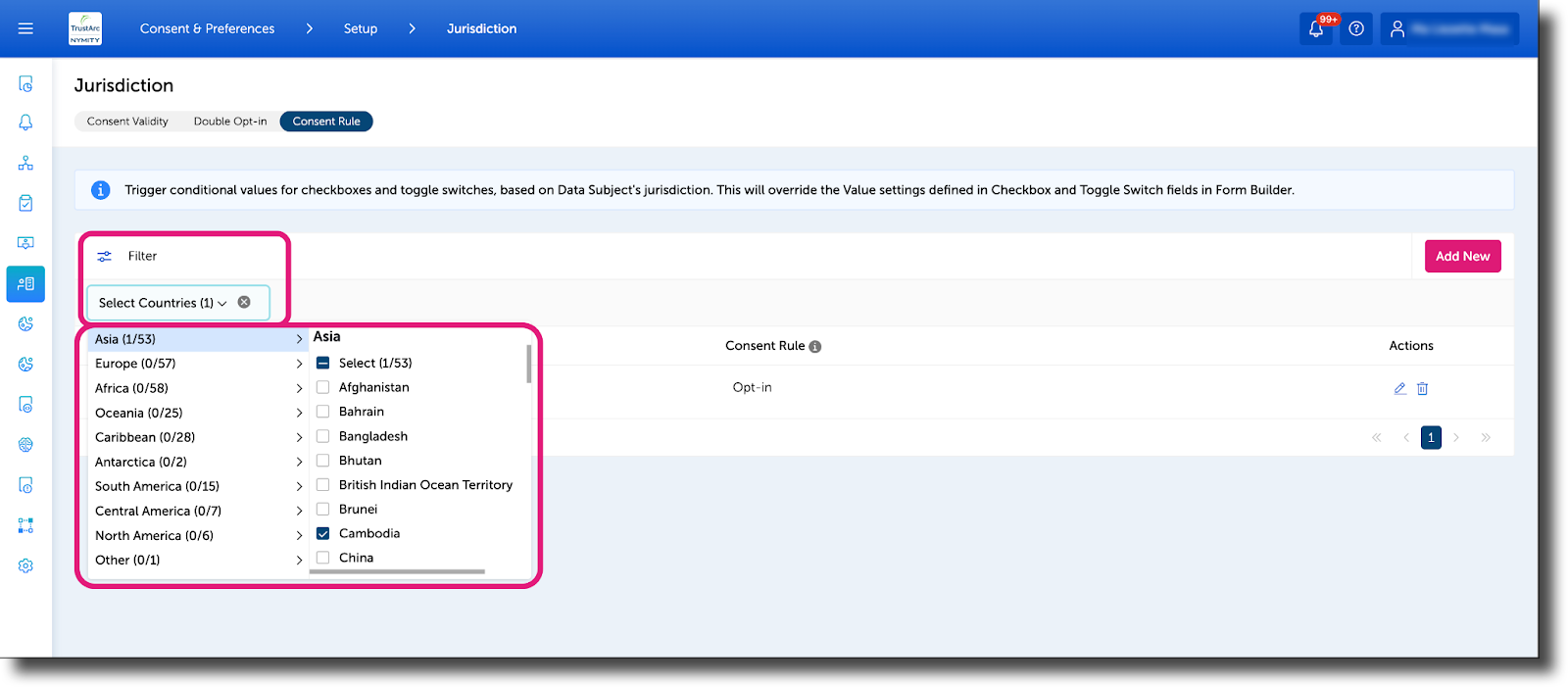 Set Up Consent Rule – TrustArc Help Center