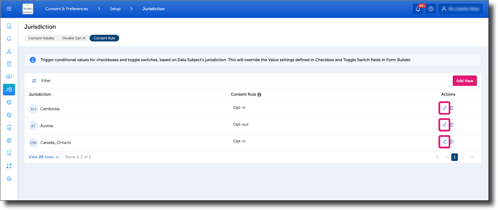 Set Up Consent Rule – TrustArc Help Center