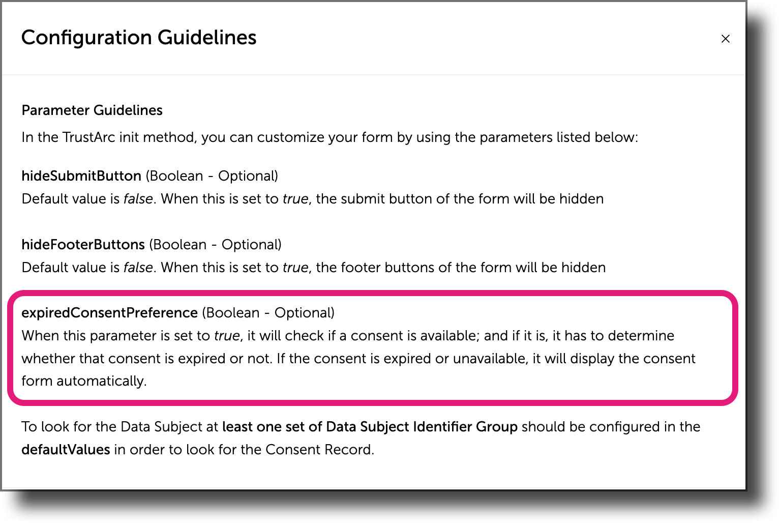 Displaying Consent Form Based on Consent Status – TrustArc Help Center