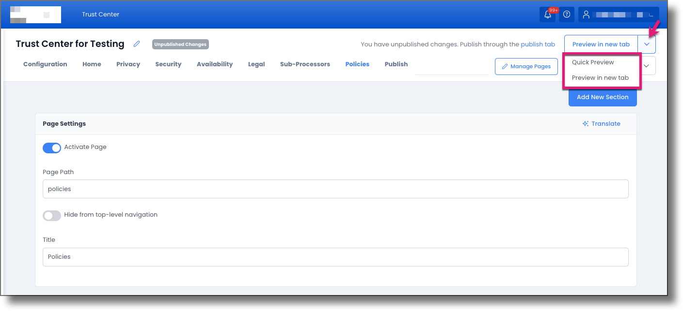 Adding languages – TrustArc Help Center