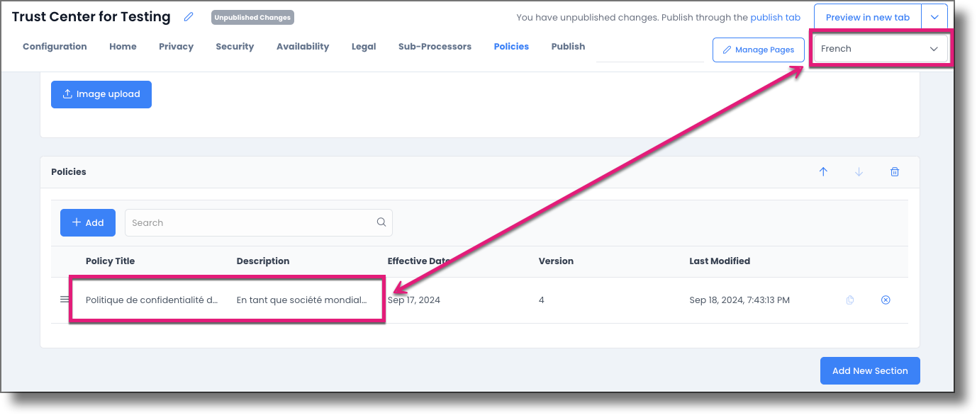 Adding languages – TrustArc Help Center
