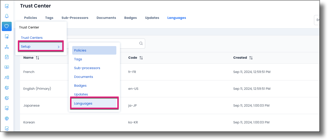 Adding languages – TrustArc