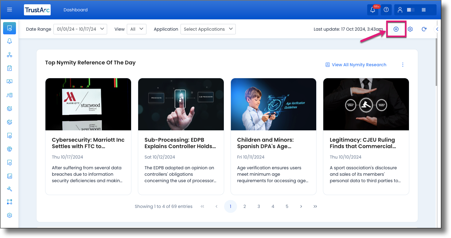 Accessing your Risk Profile widgets – TrustArc Help Center