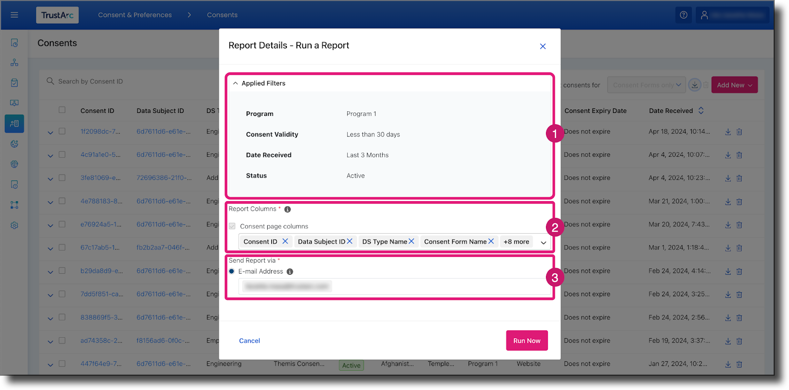 Downloading Consent Data Reports – TrustArc Help Center