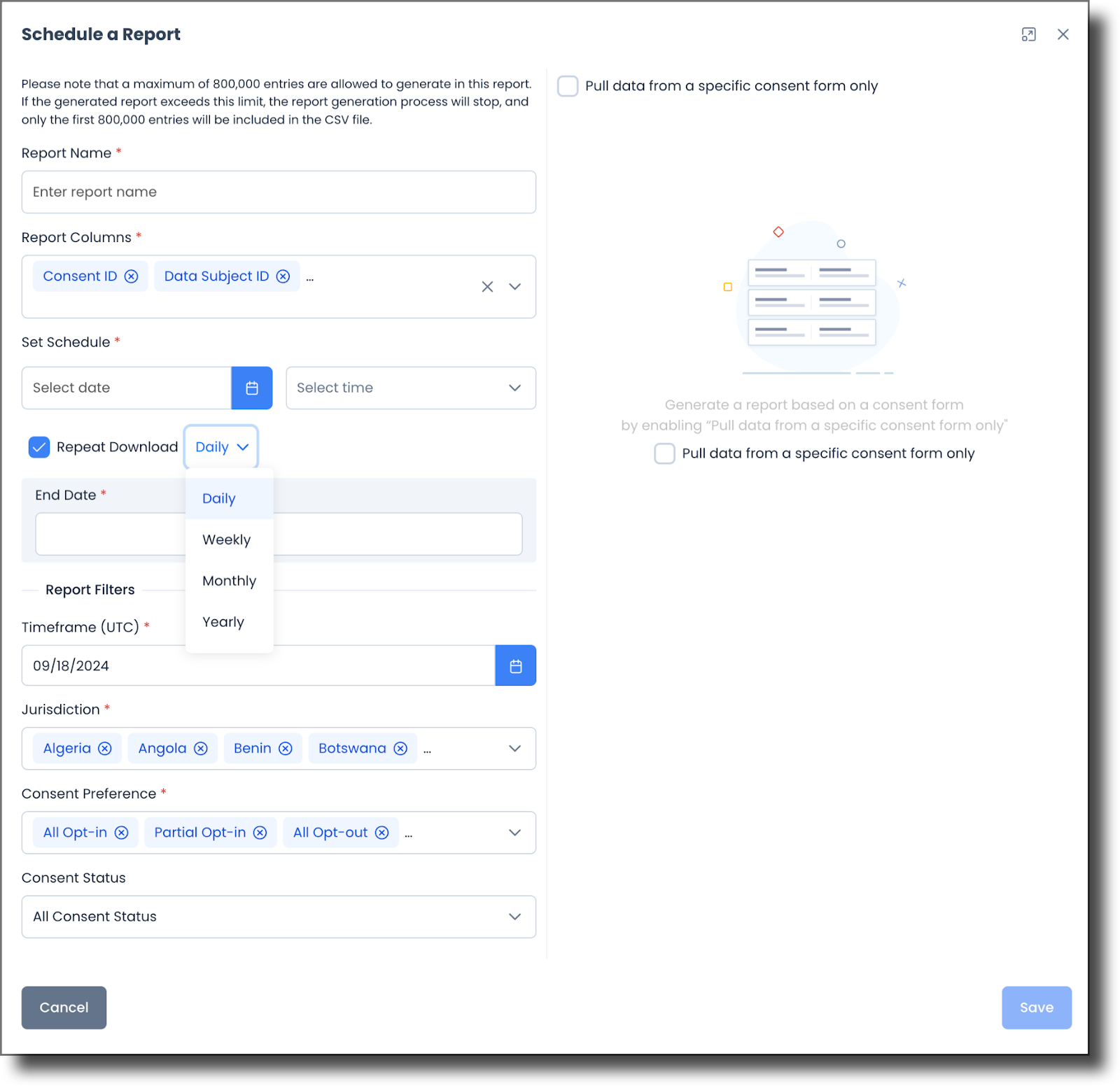 Scheduling a Report – TrustArc Help Center