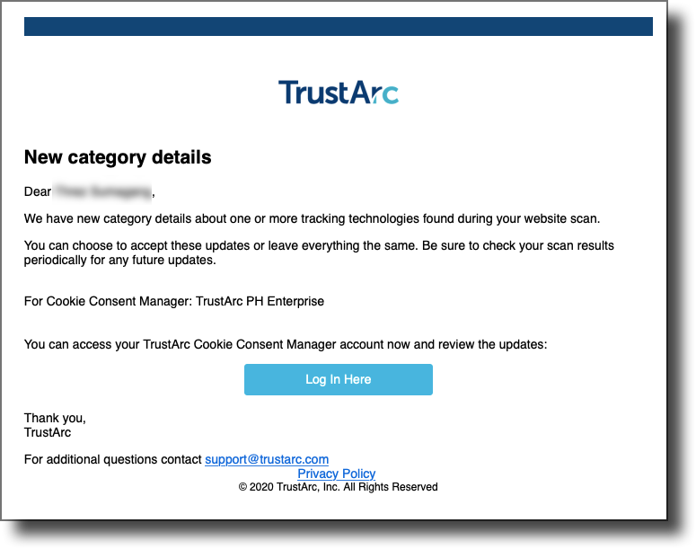 Updates Tab – TrustArc Help Center