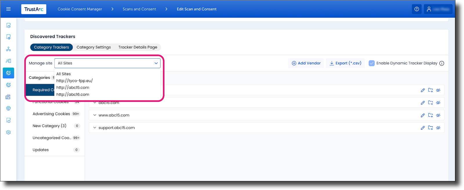 Filtering Website URLs – TrustArc Help Center