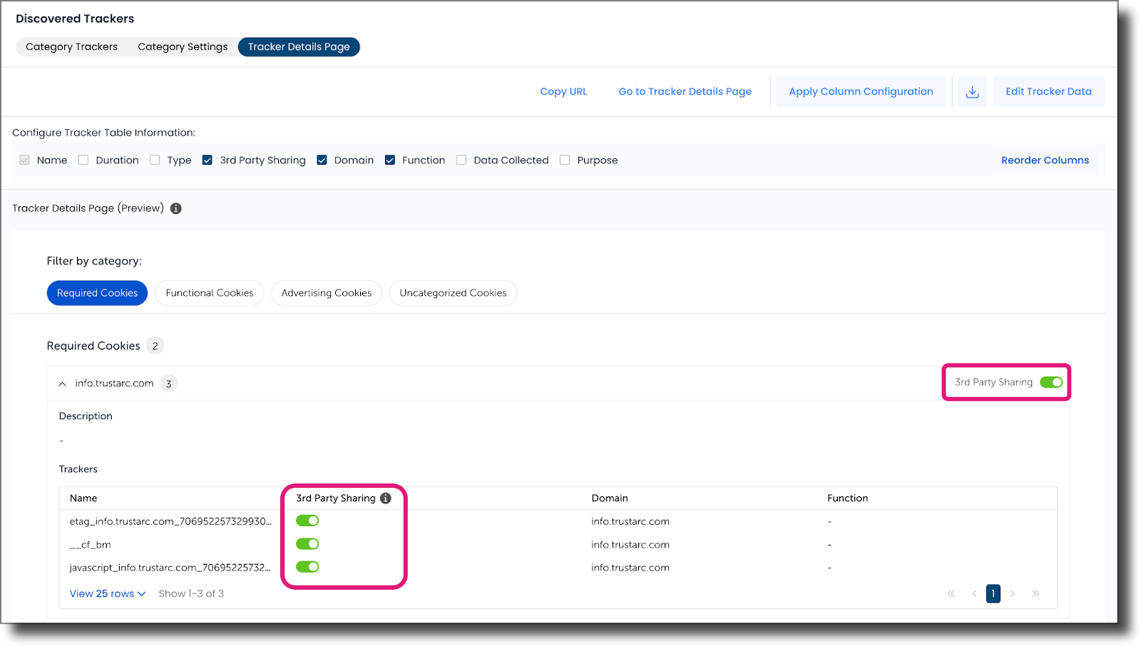 3rd Party Sharing – TrustArc Help Center