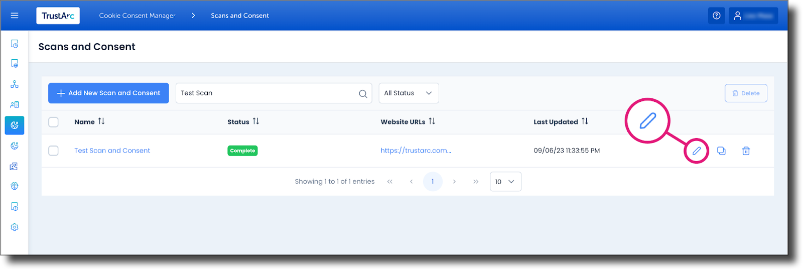 Renaming Scans and Consents – TrustArc Help Center