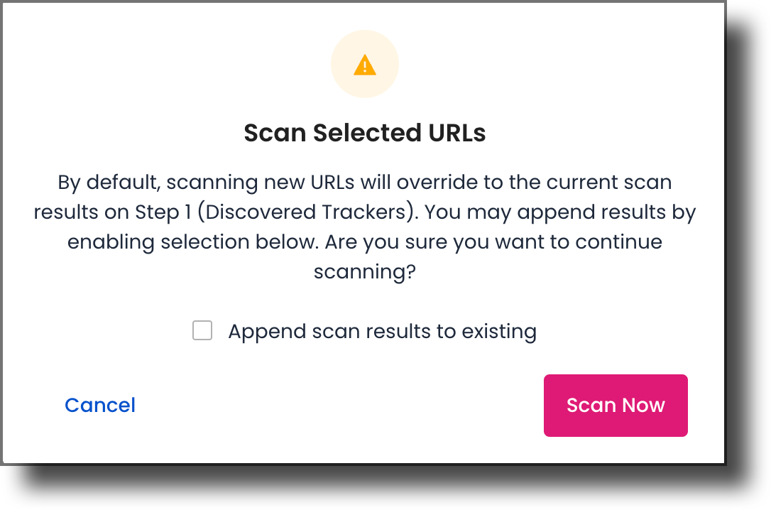 Scanning Newly Added Web URLs – TrustArc Help Center