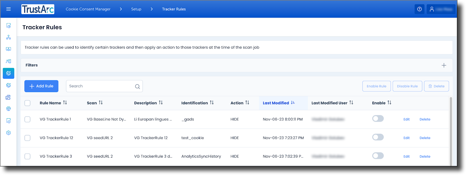 Tracker Rules – TrustArc Help Center