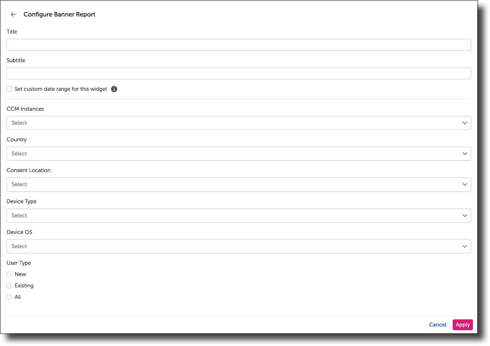 Configure the Banner Report – TrustArc Help Center