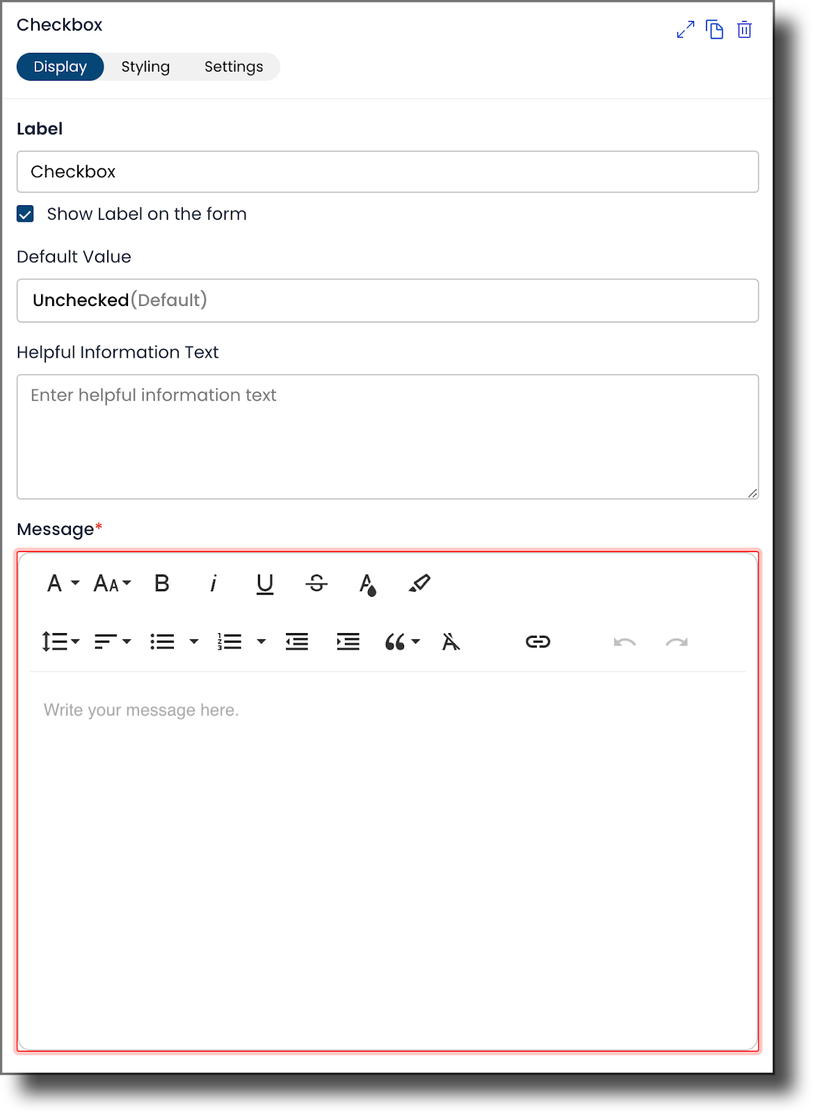 Form Builder Tab – TrustArc Help Center