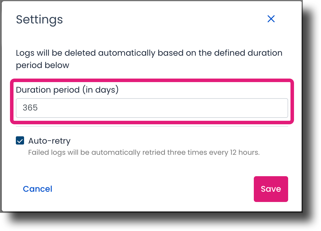 Deleting Integration Logs Automatically – TrustArc Help Center