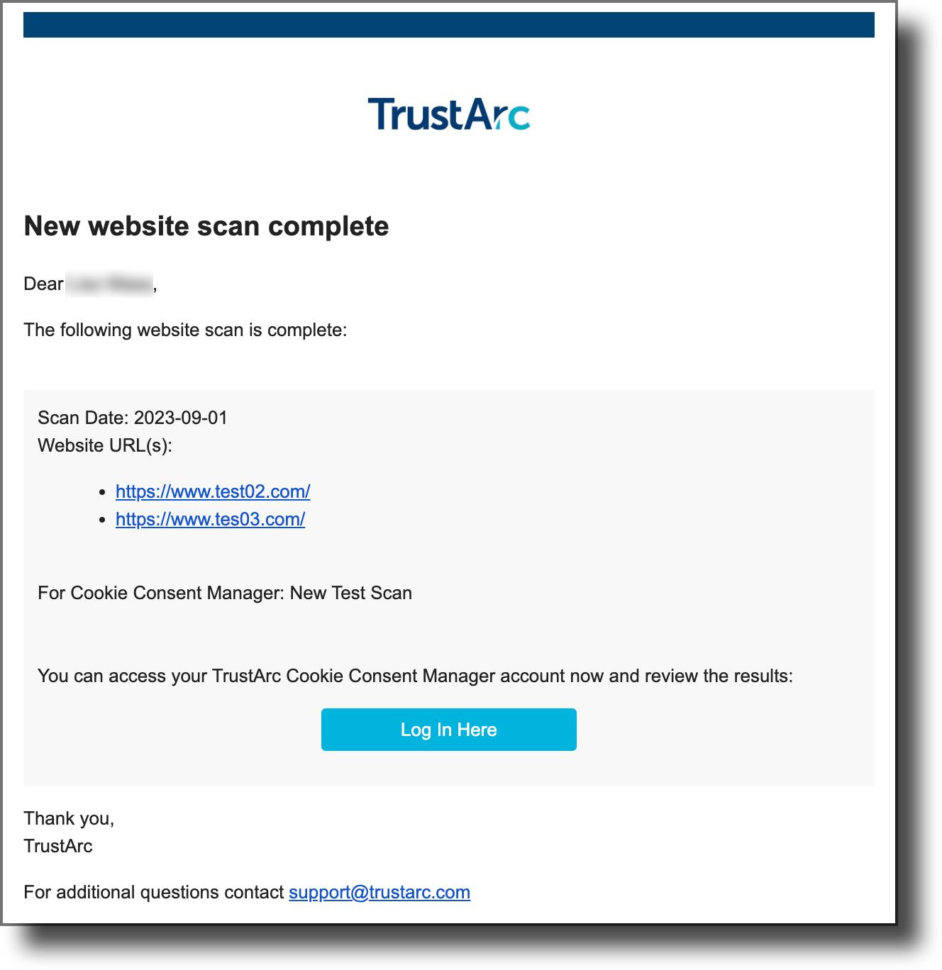 Scanning Configurations – TrustArc Help Center