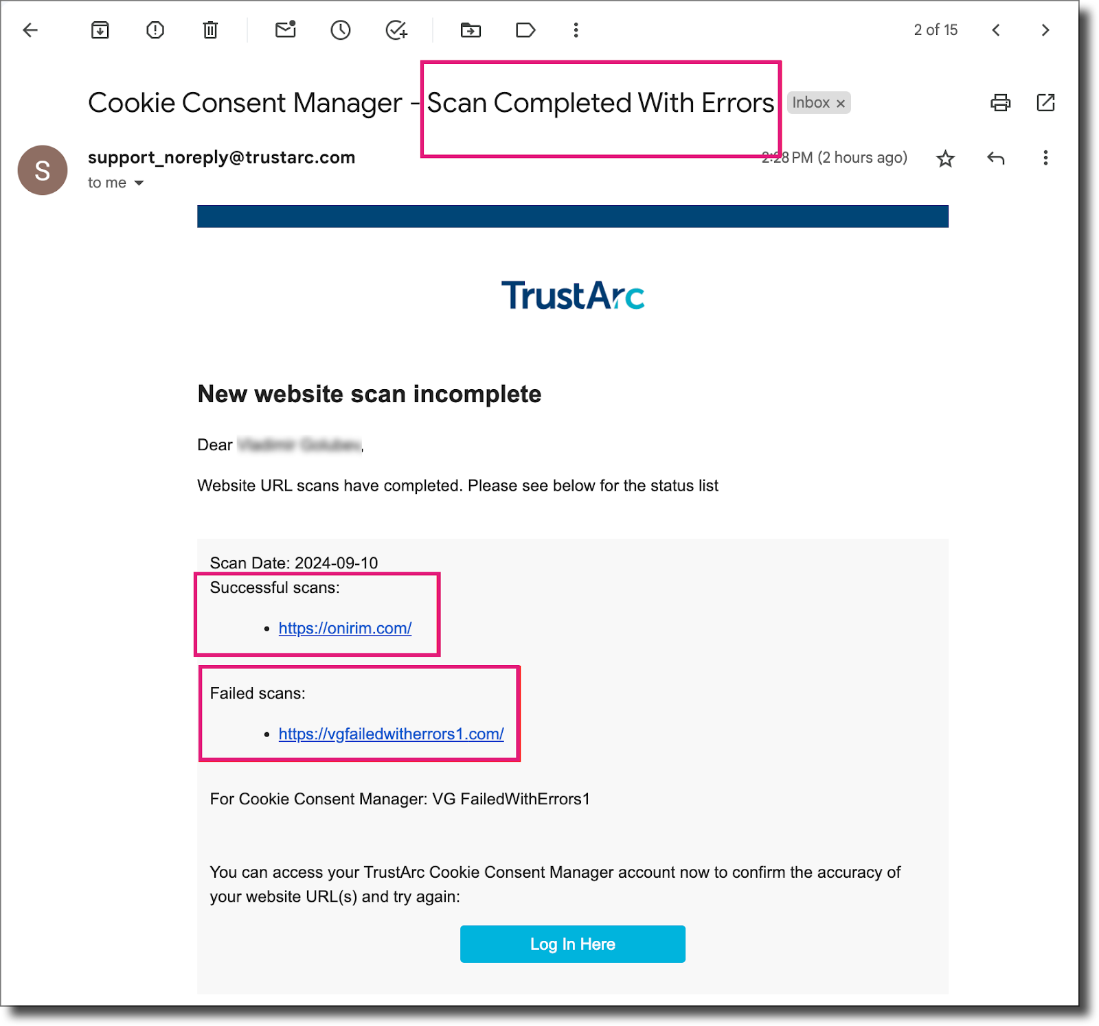 Scanning Configurations – TrustArc Help Center