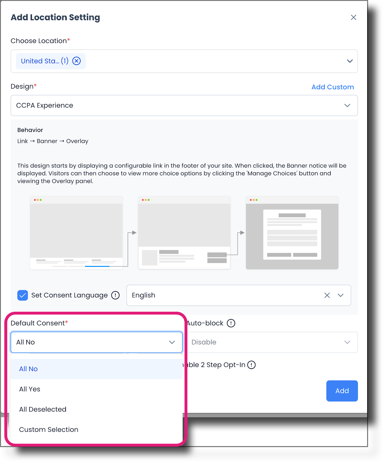 Location Settings – TrustArc Help Center