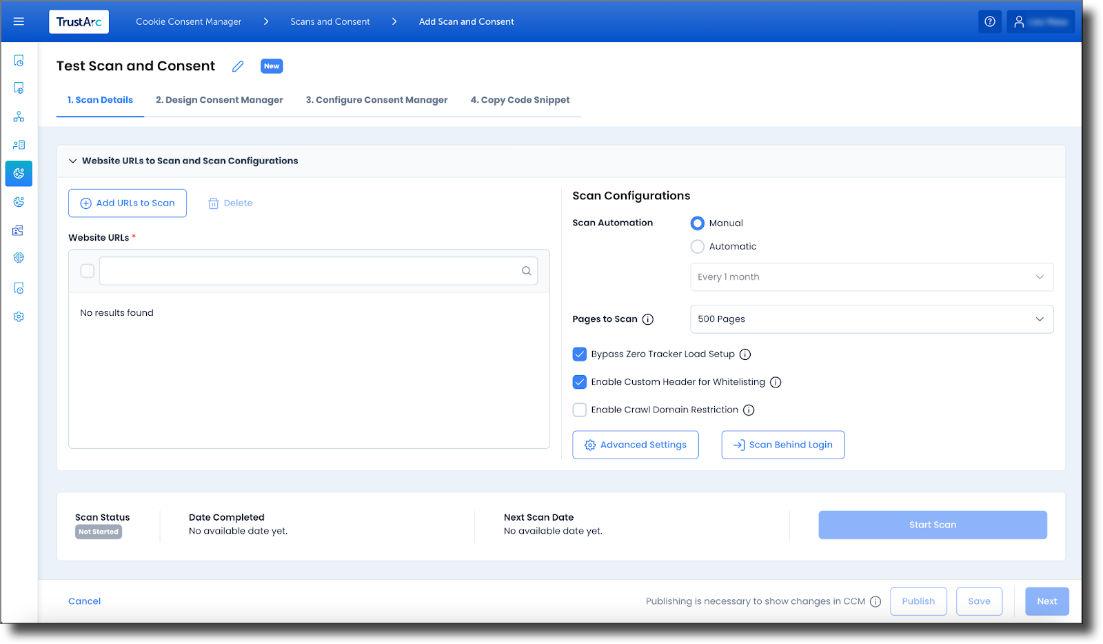 Setting Up Scan Details – TrustArc Help Center