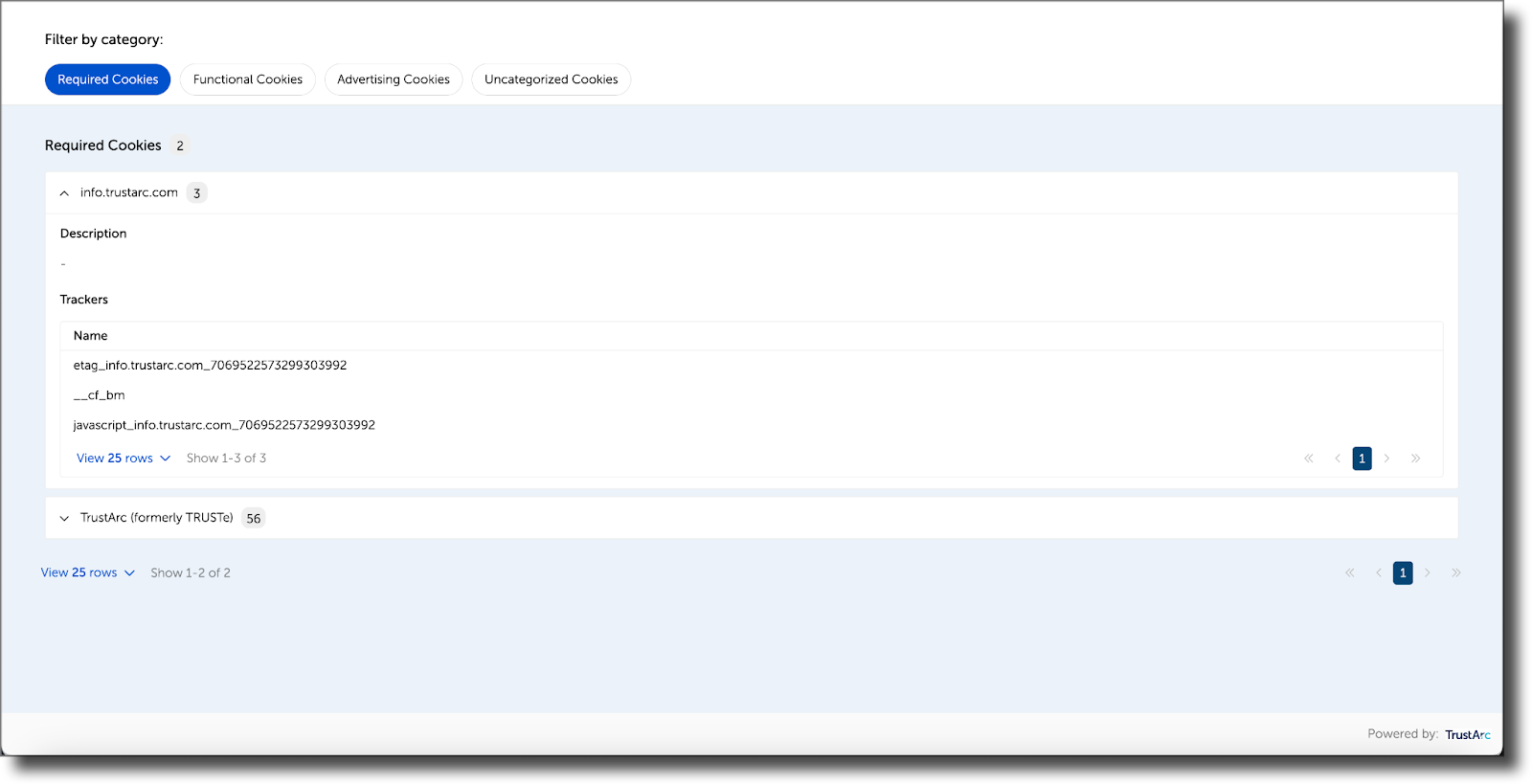 Go to Tracker Details Page – TrustArc Help Center