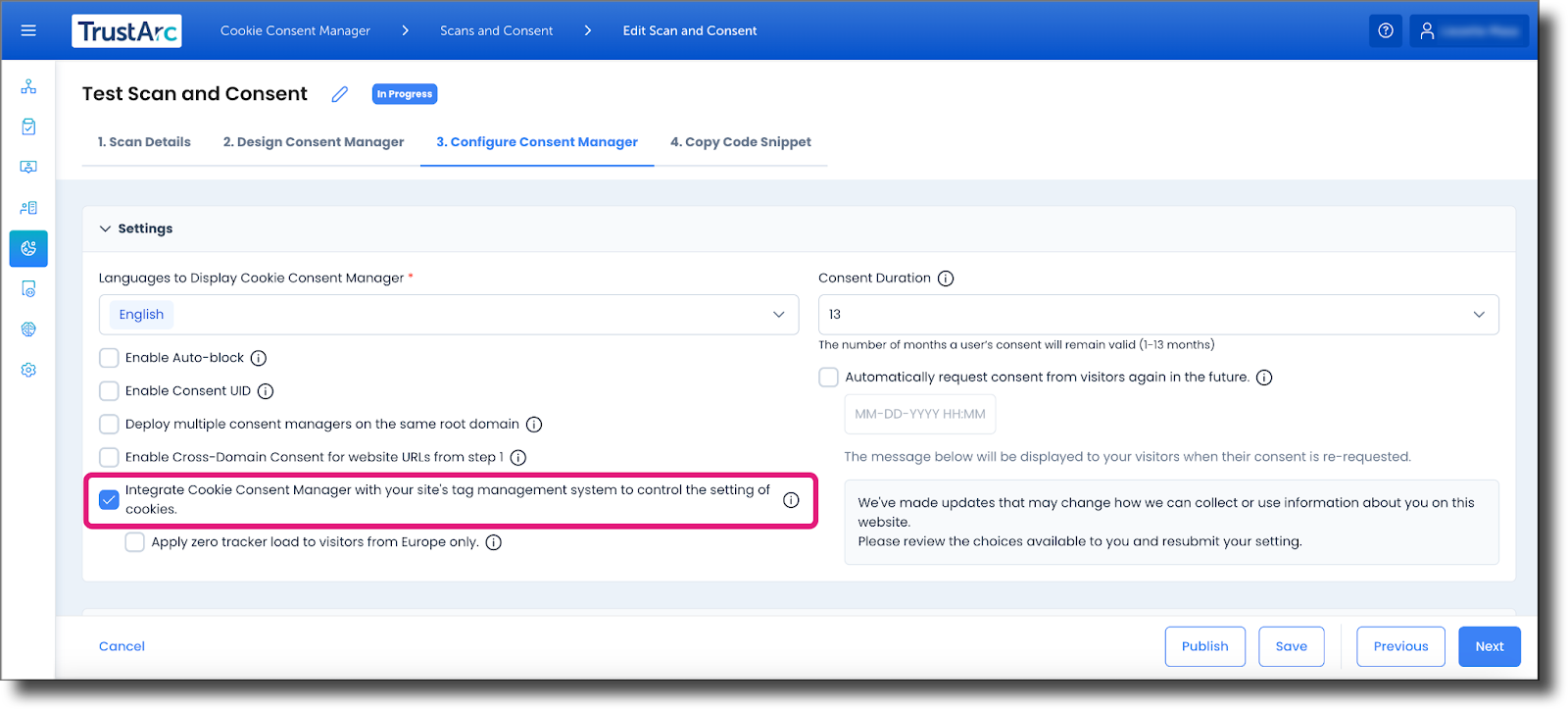 Recognizing GPC in CCM – TrustArc Help Center