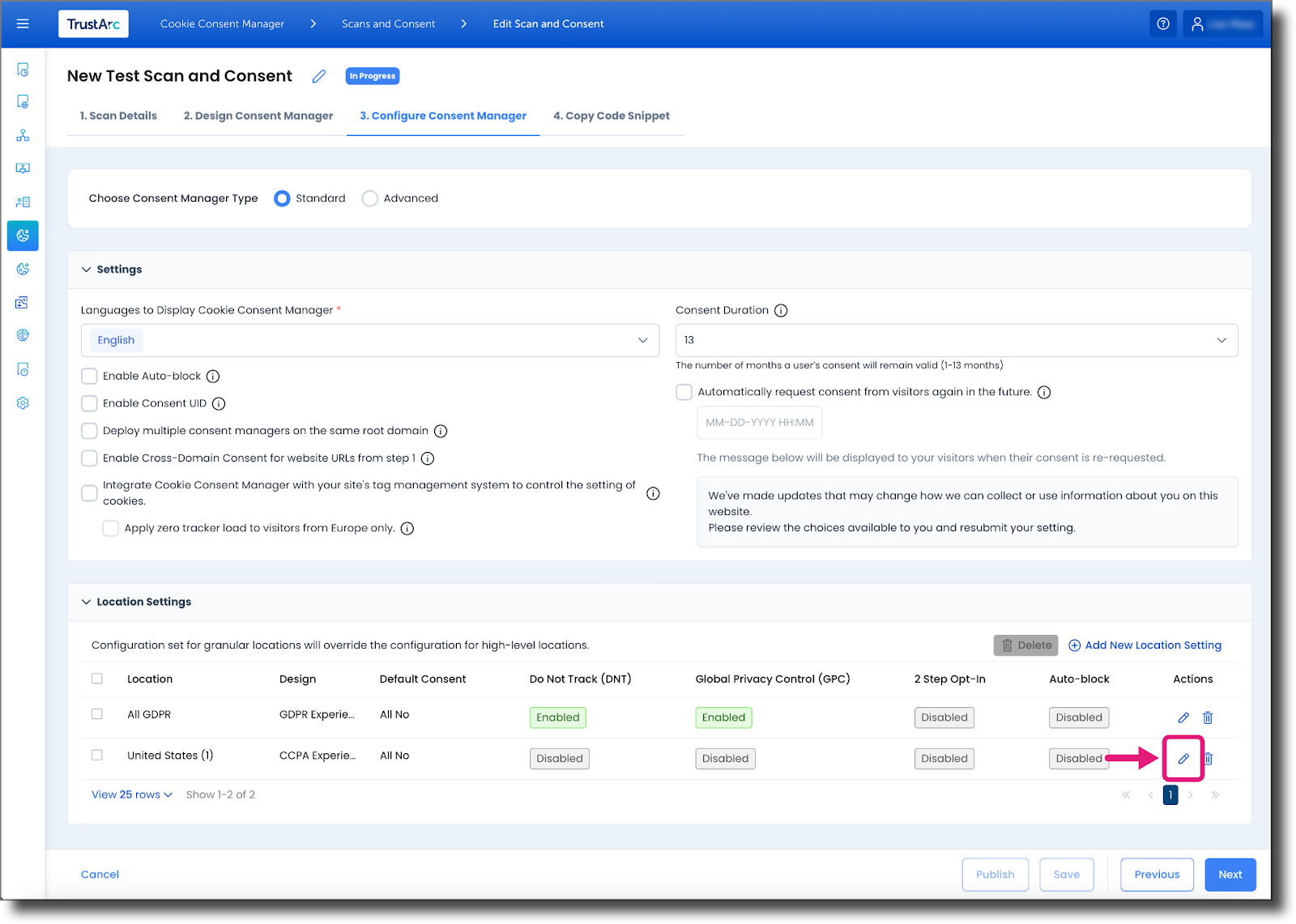 Recognizing GPC in CCM – TrustArc Help Center