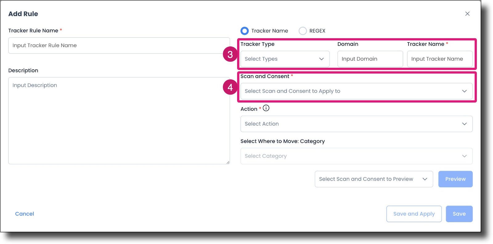 Creating Tracker Rules – TrustArc Help Center