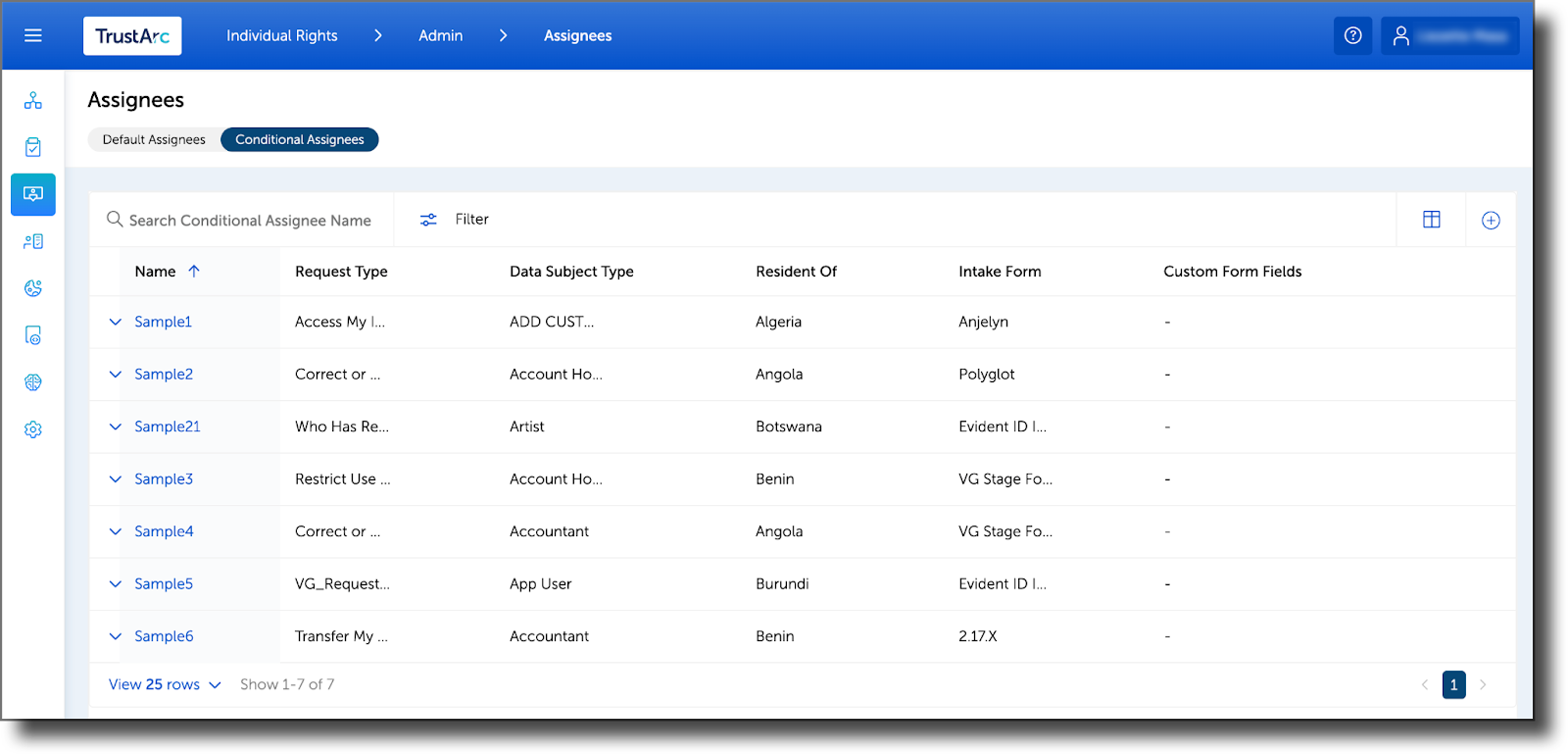 Configuring Assignees – TrustArc Help Center