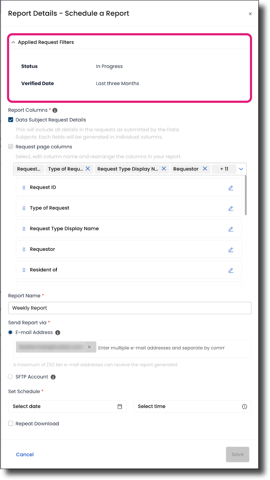 Generating and Scheduling Reports – TrustArc Help Center