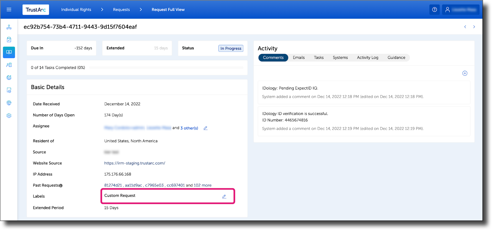 Managing Request Labels – TrustArc Help Center