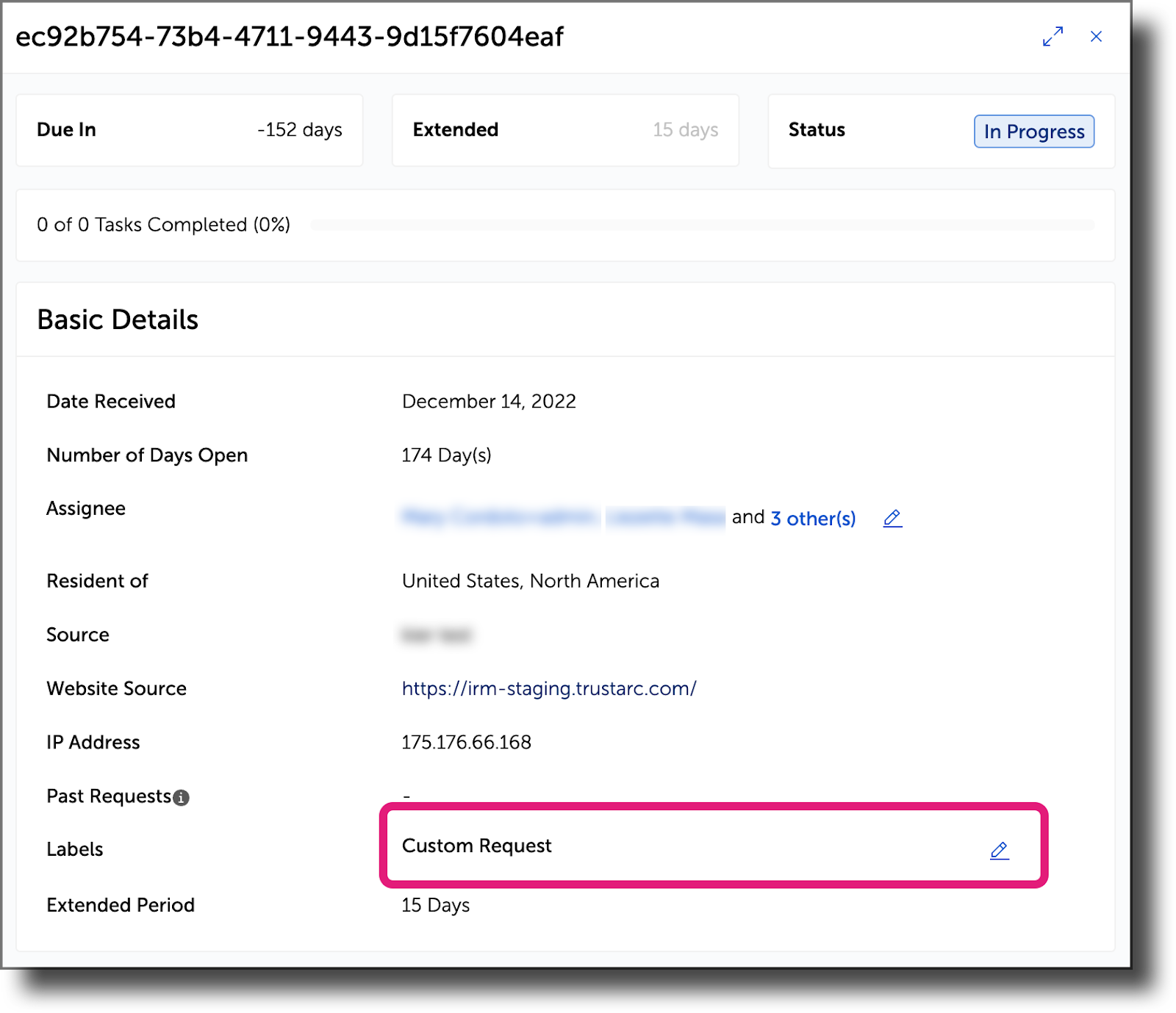 Managing Request Labels – TrustArc Help Center