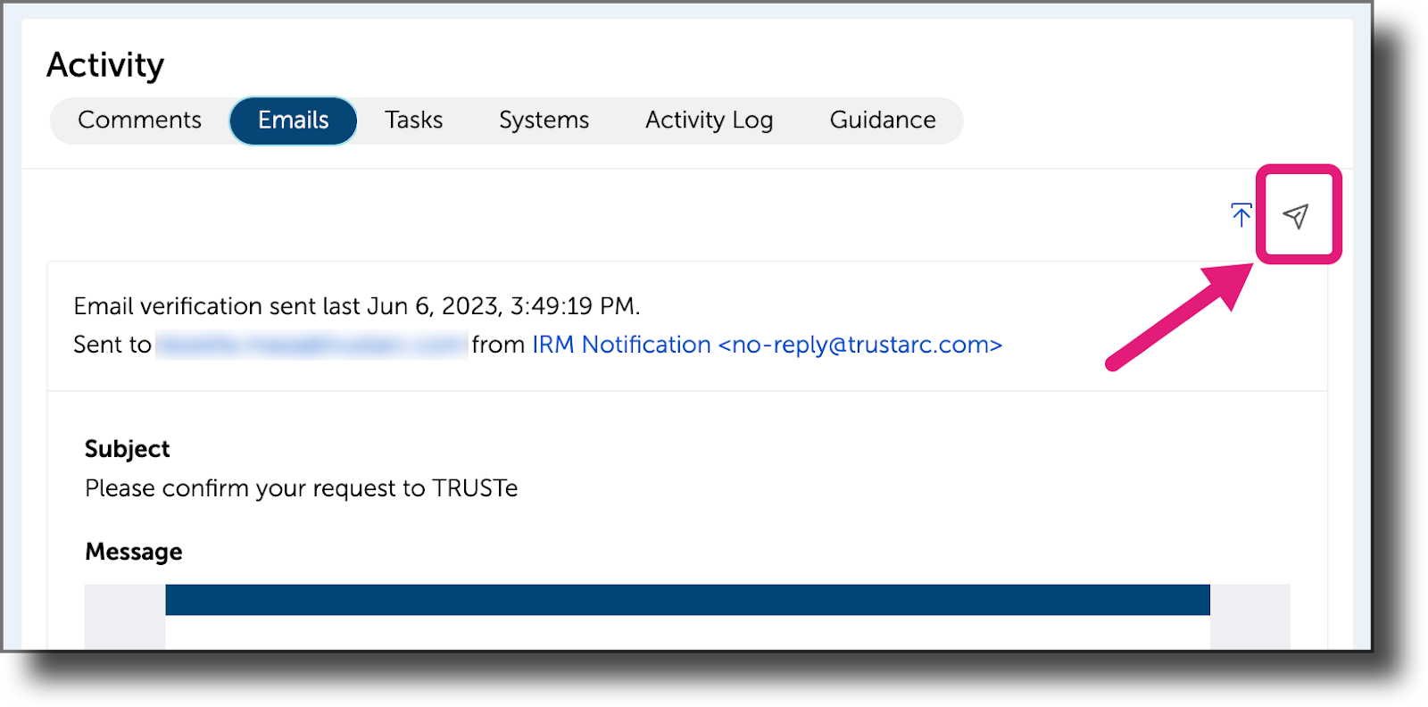 Sending Emails to Data Subject – TrustArc Help Center