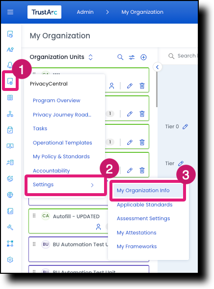 Organization Hierarchy – TrustArc Help Center