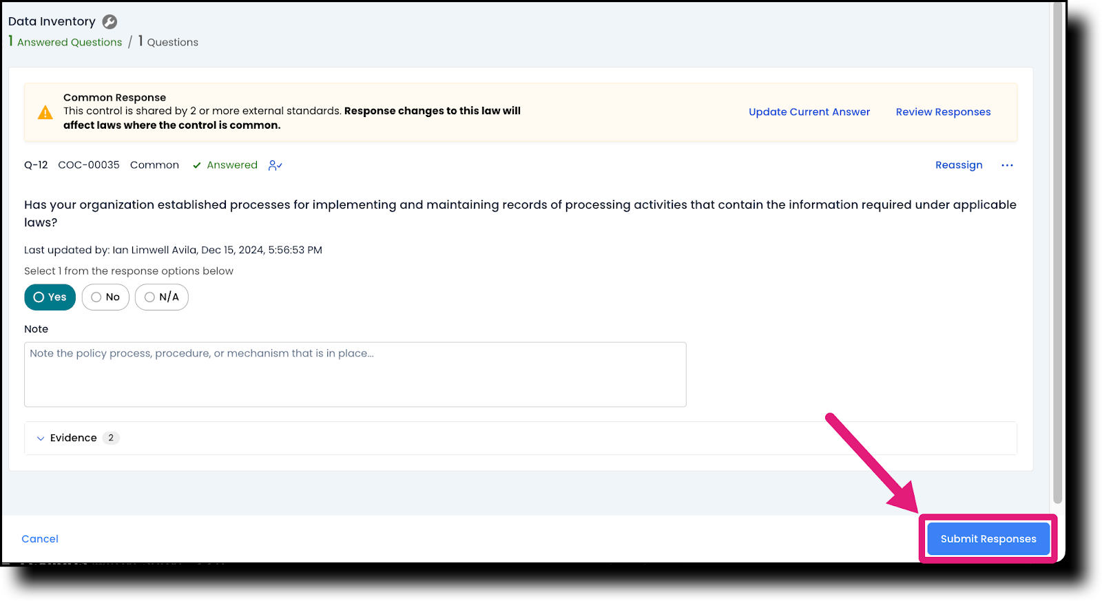 Getting Started with Framework-Level Questions – TrustArc Help Center