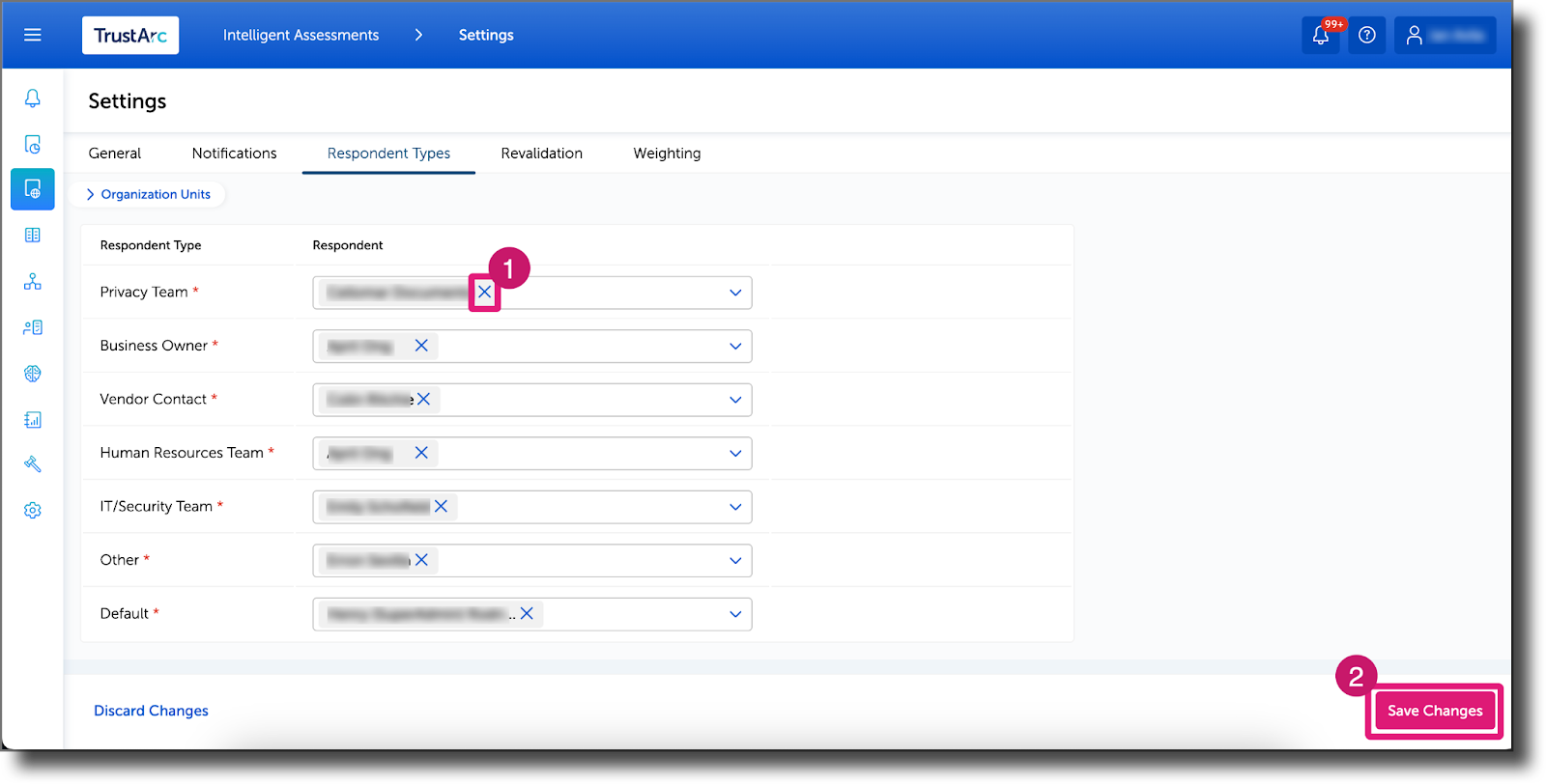 Assessment Settings – TrustArc Help Center