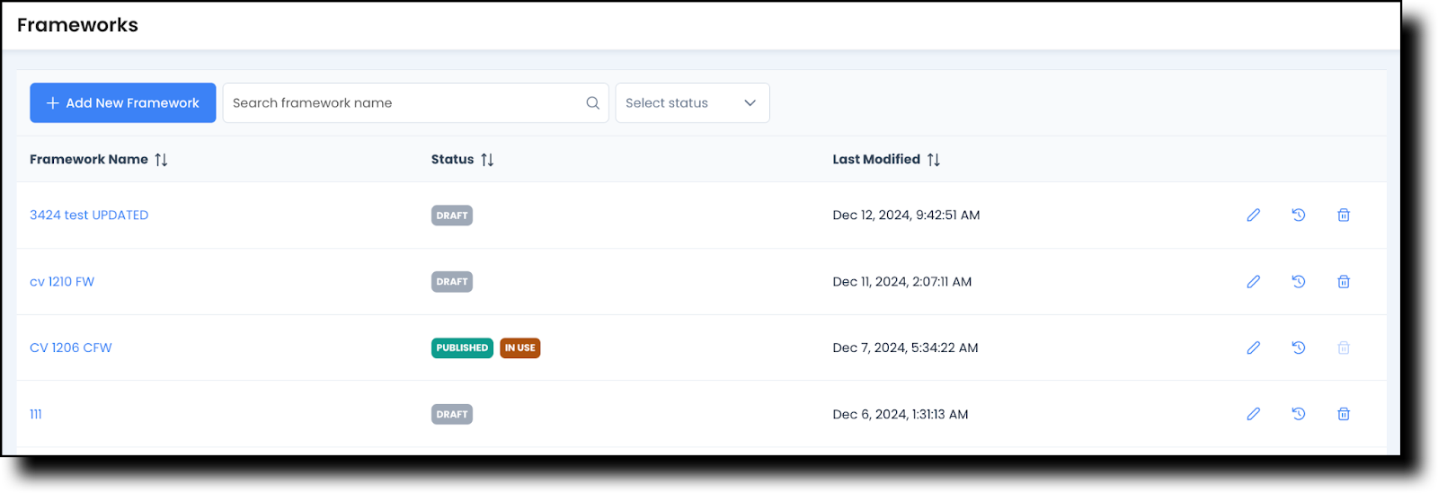 My Frameworks – TrustArc Help Center