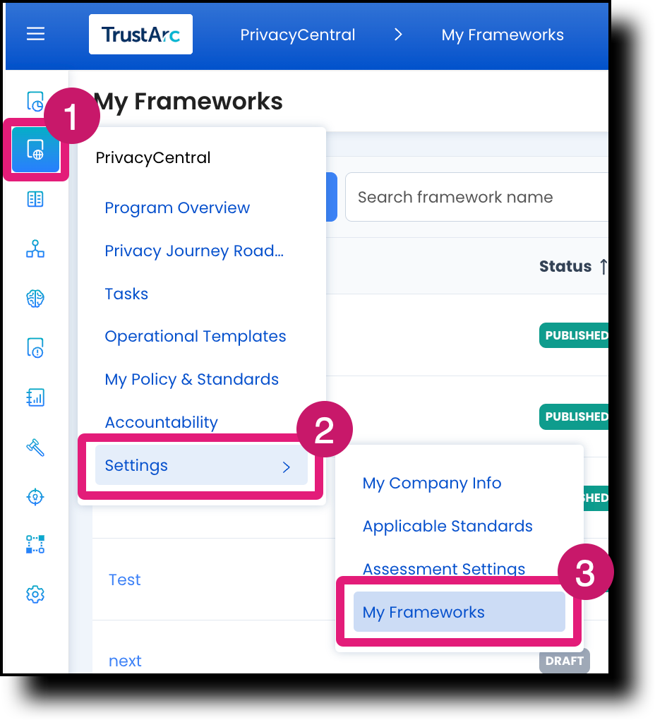 My Frameworks – TrustArc Help Center
