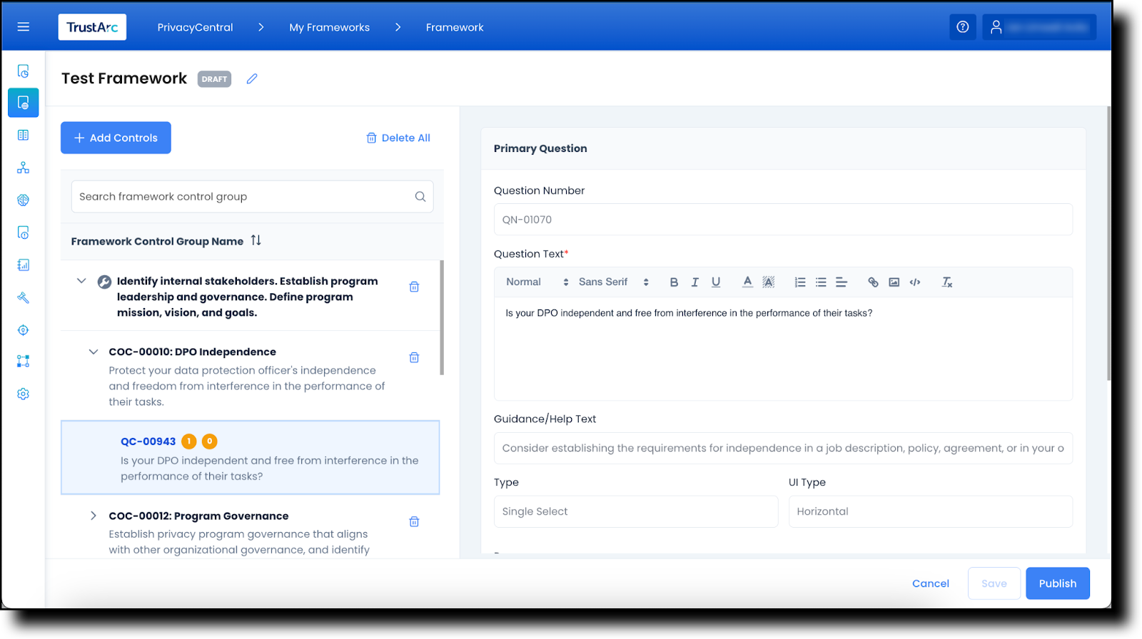 My Frameworks – TrustArc Help Center