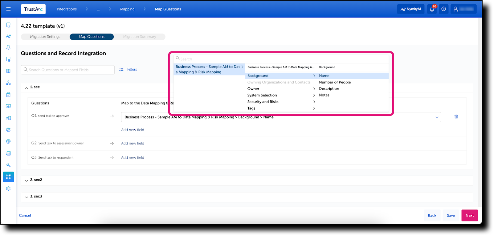 Map Questions – TrustArc Help Center