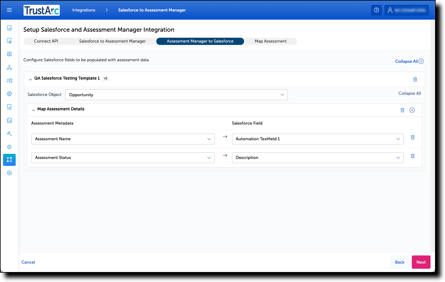 Assessment Manager to Salesforce Integration Setup – TrustArc Help Center