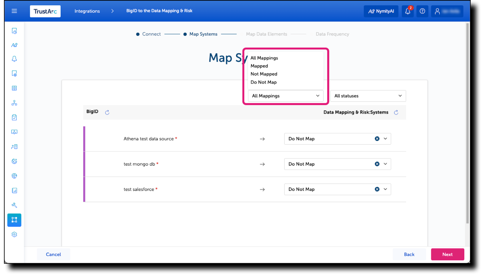 Mapping The Data Sources Bigid To Data Mapping And Risk Integration Trustarc Help Center