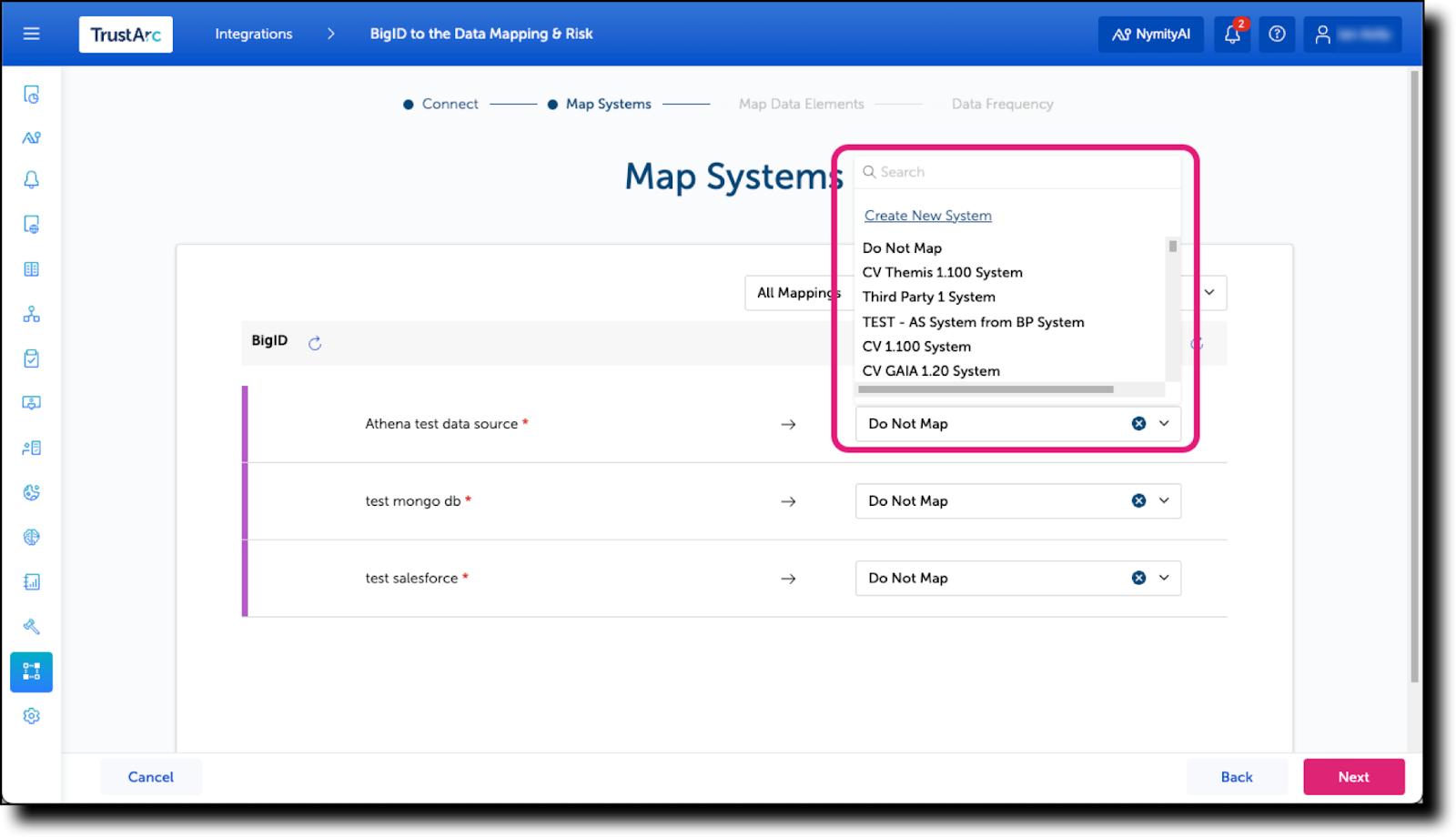 Mapping A Data Source To An Existing Data Mapping And Risk Record 2091