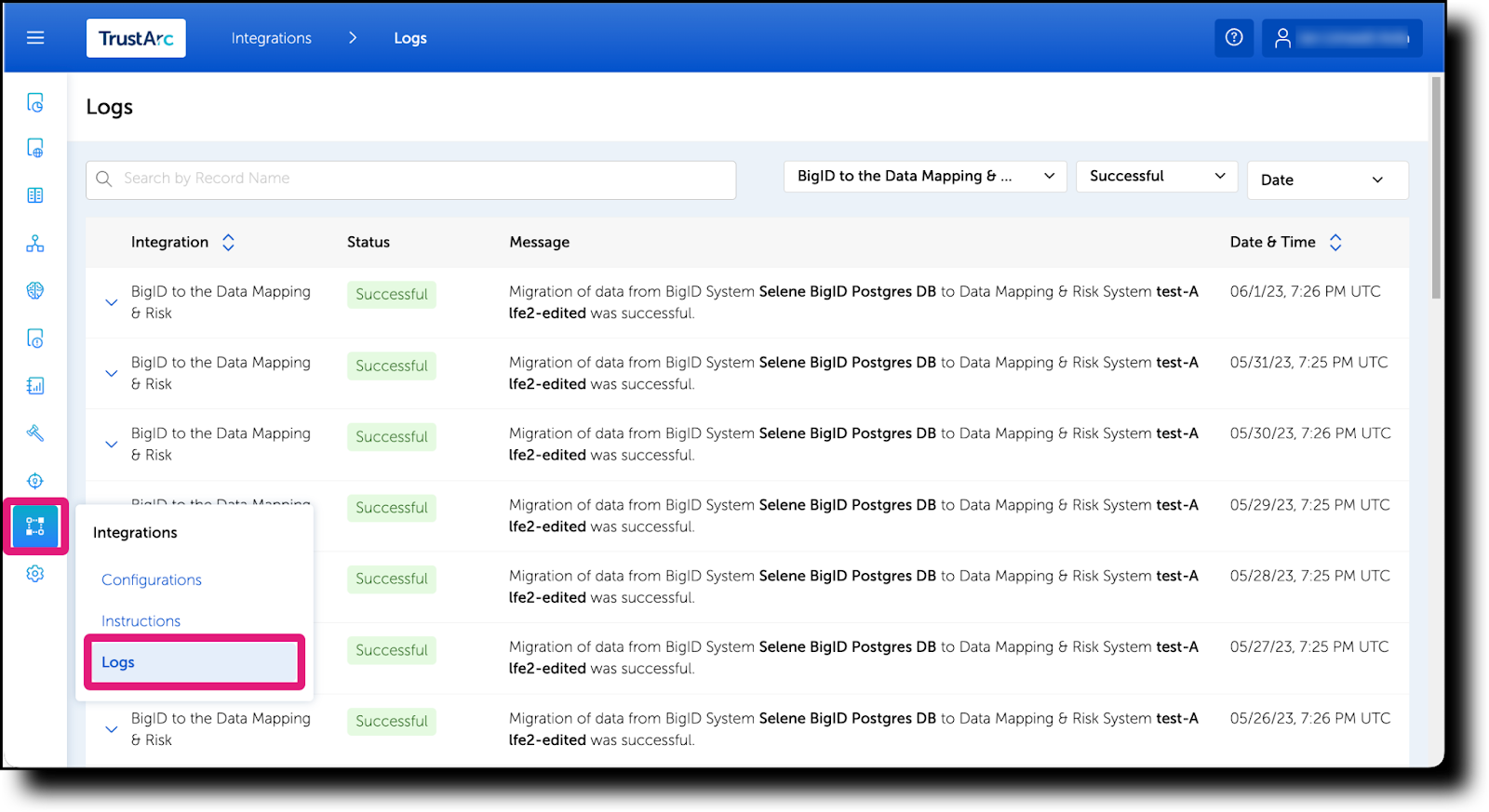 Data Syncing Between Bigid And The Data Mapping And Risk Trustarc Help