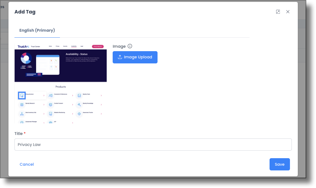 Creating Tags – TrustArc Help Center