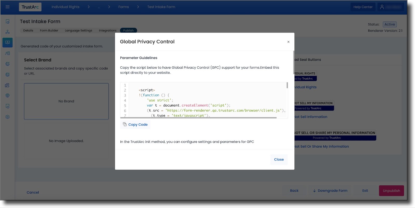 Enabling GPC Recognition – TrustArc Help Center