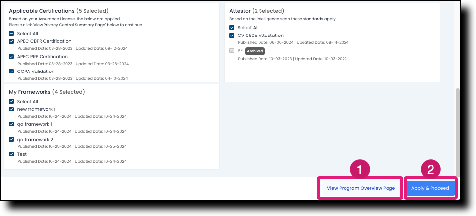 Applicable Standards – TrustArc Help Center