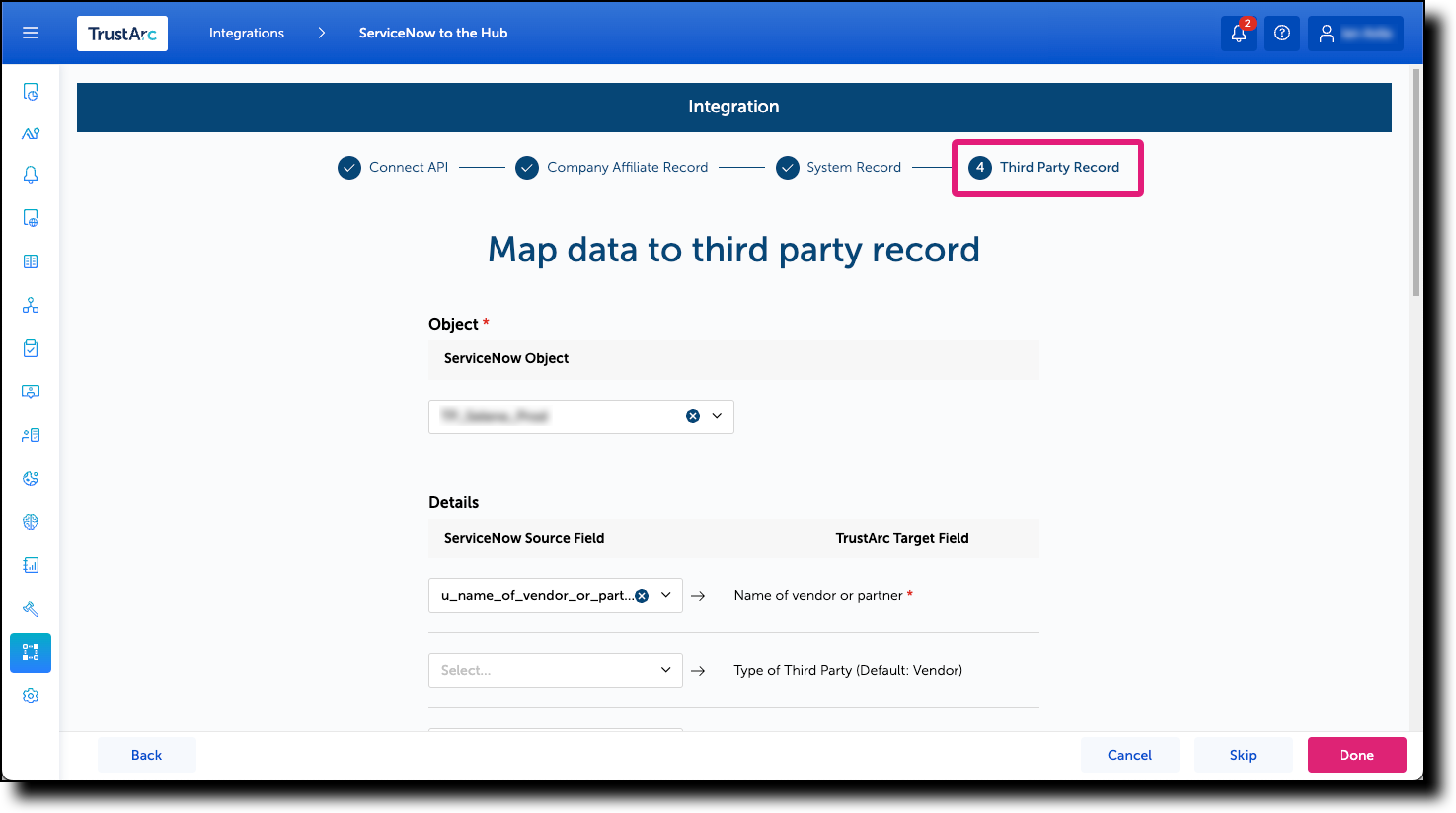 Configuring the Integration in TrustArc – TrustArc Help Center