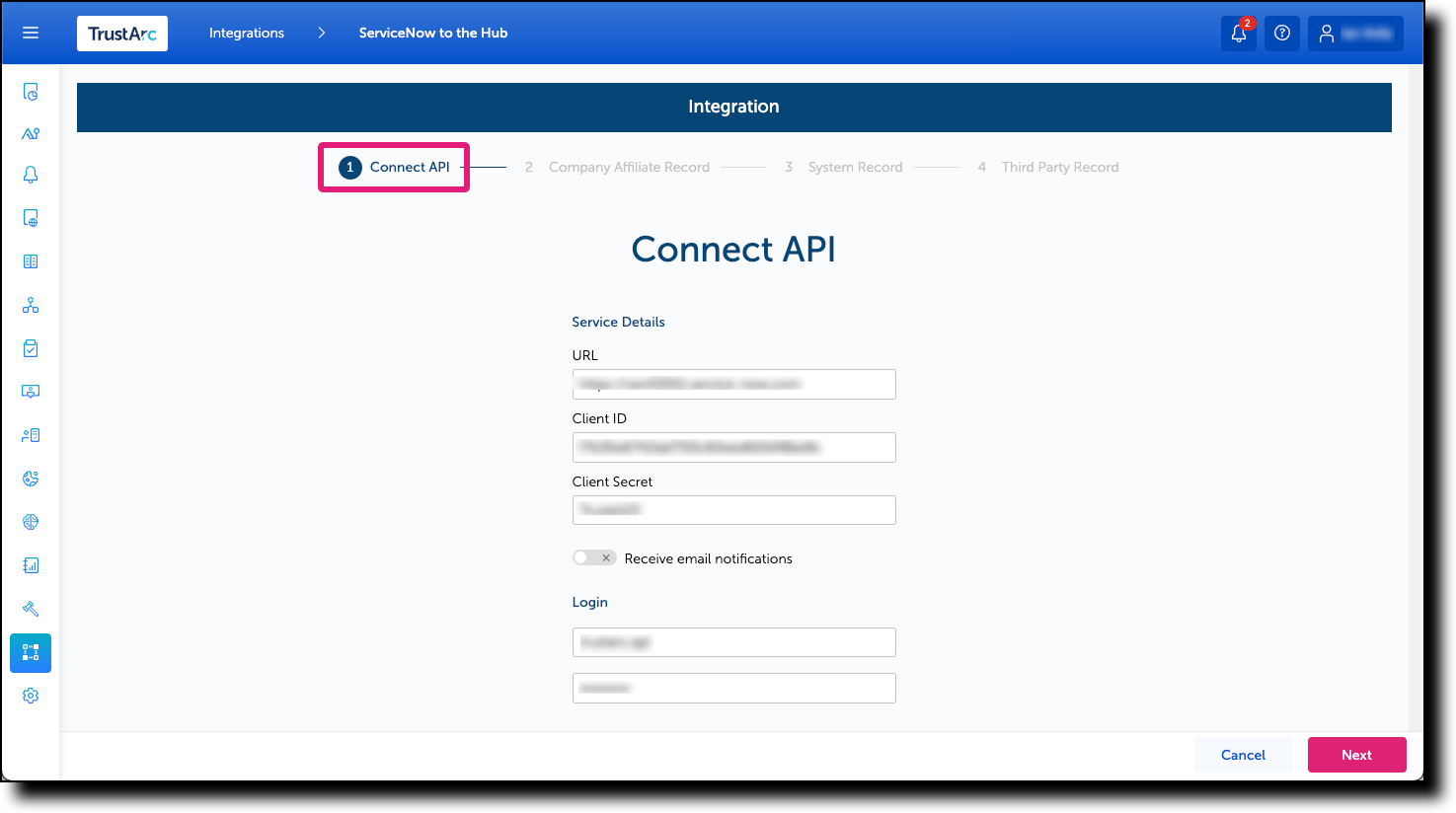 Configuring the Integration in TrustArc – TrustArc Help Center